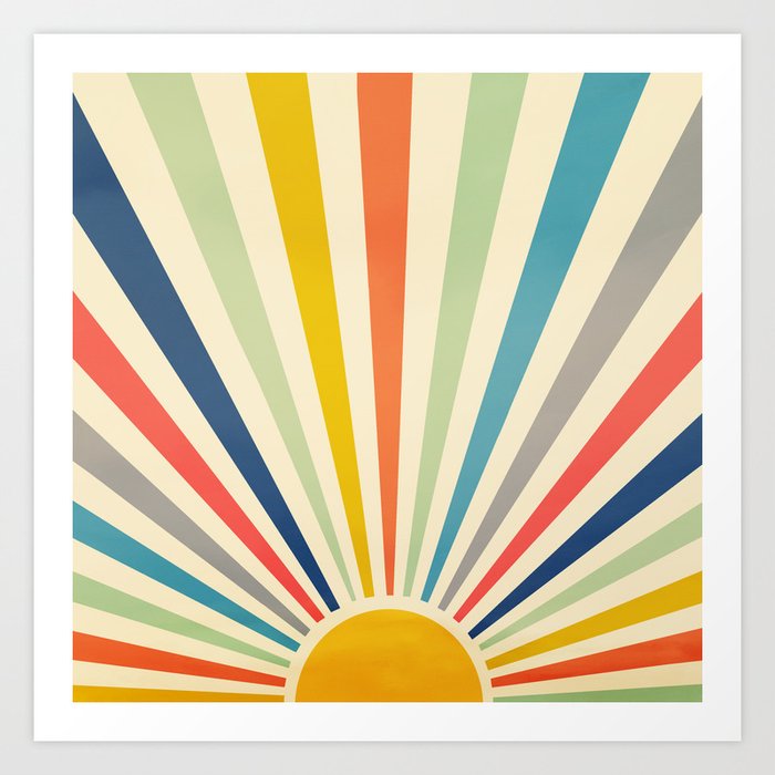 Sun Retro Art III Art Print by nadja1 | Society6
