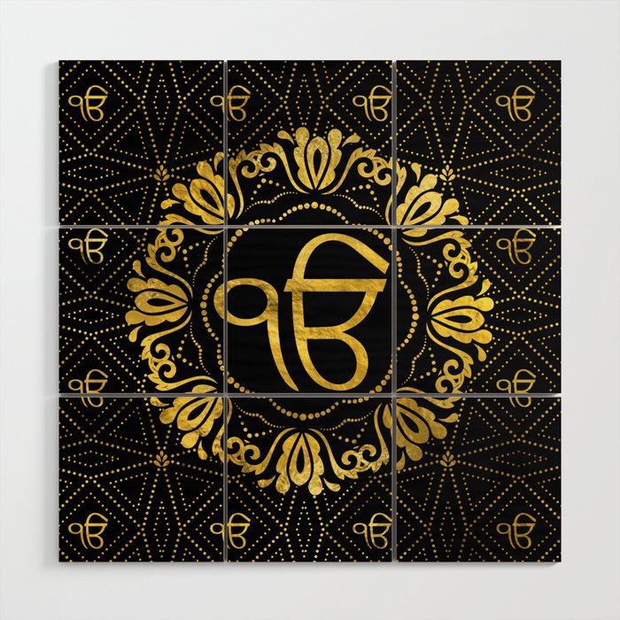 Decorative gold Ek Onkar / Ik Onkar symbol Wood Wall Art by ... Decorative gold Ek Onkar / Ik Onkar symbol Wood Wall Art by ...