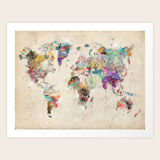 world map rustic Art Print by bri.buckley | Society6